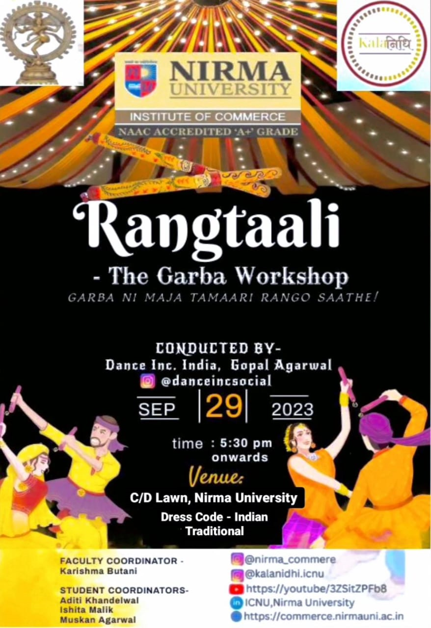 Garba Workshop for ICNU Students 2023 - Institute of Commerce