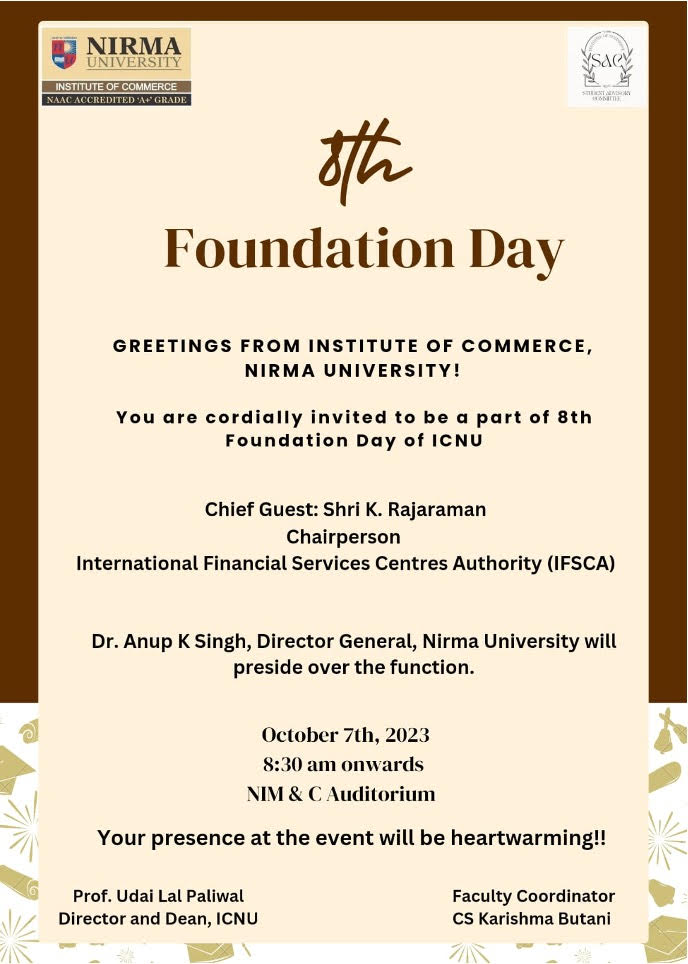 Eighth Foundation Day Celebrations 2023 - Institute of Commerce