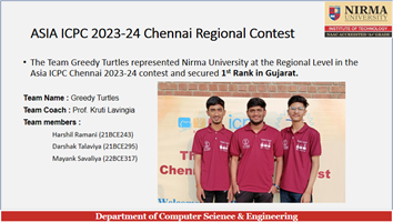 1st Rank in Gujarat | ASIA ICPC 2023-24 Chennai Regional Contest ...
