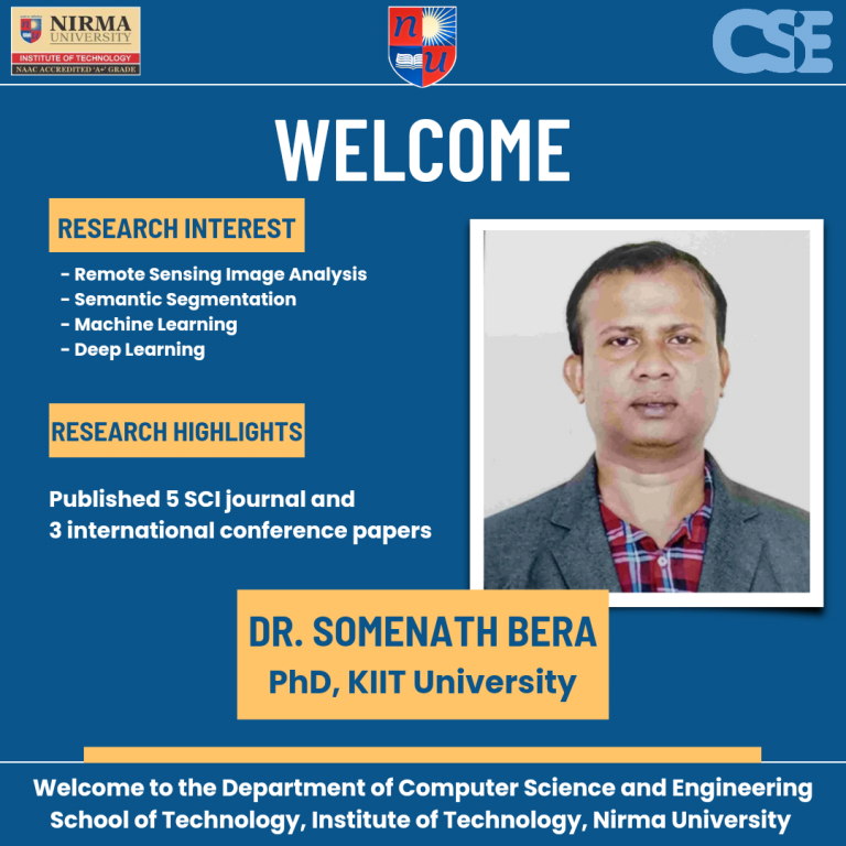 Welcome Dr. Somenath Bera - Computer Science and Engineering